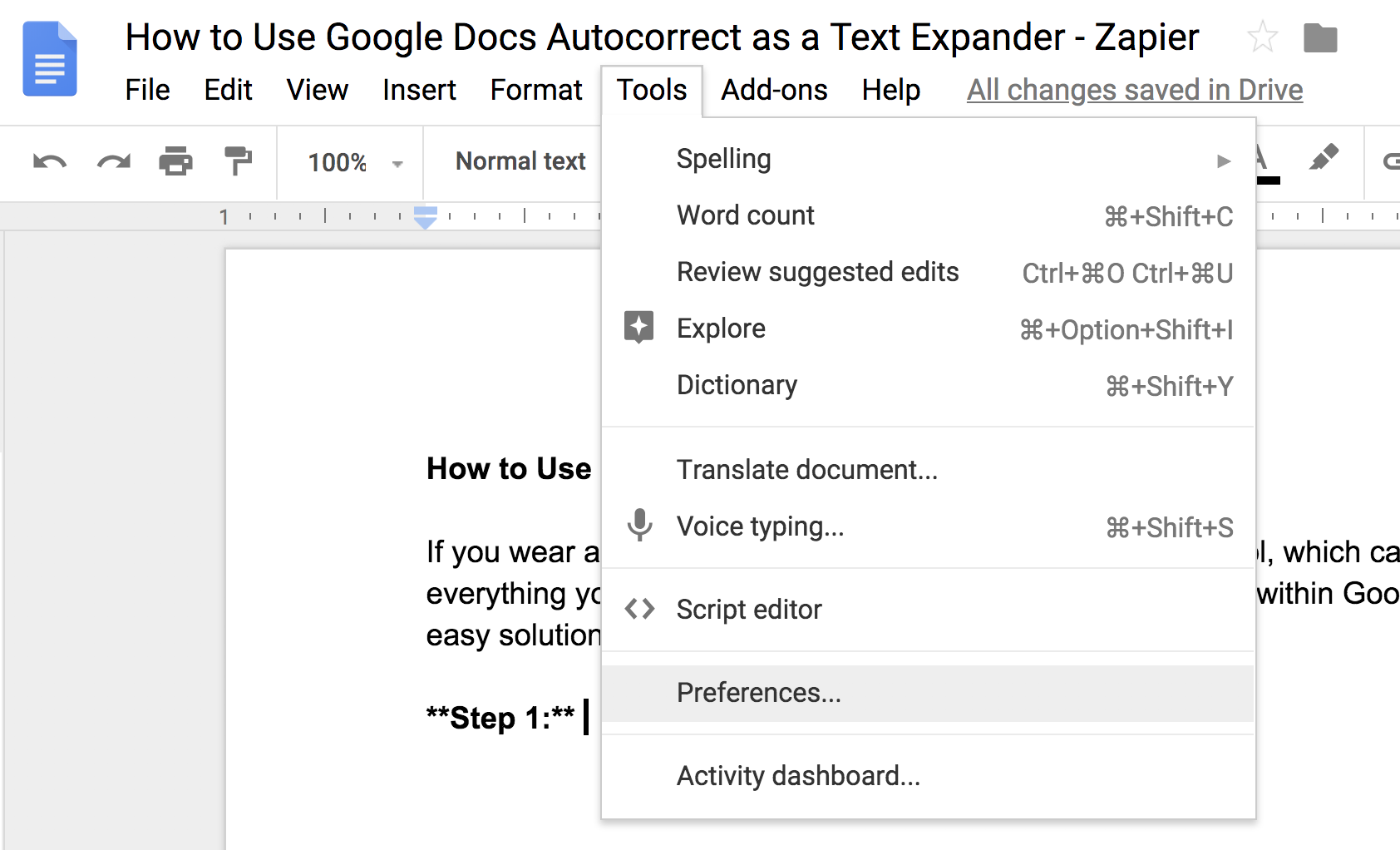 How To Use Autocorrect In Google Docs Google Docs Zapier